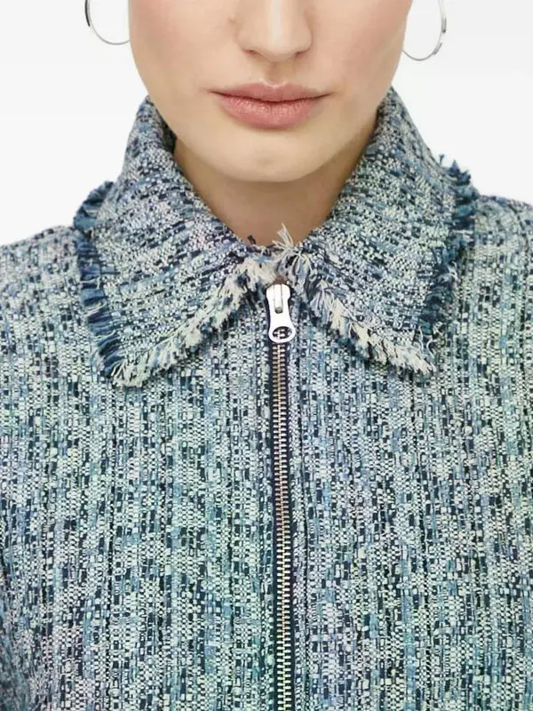 SAMSOE SAMSOE Tweed-effect Zip-up Jacket