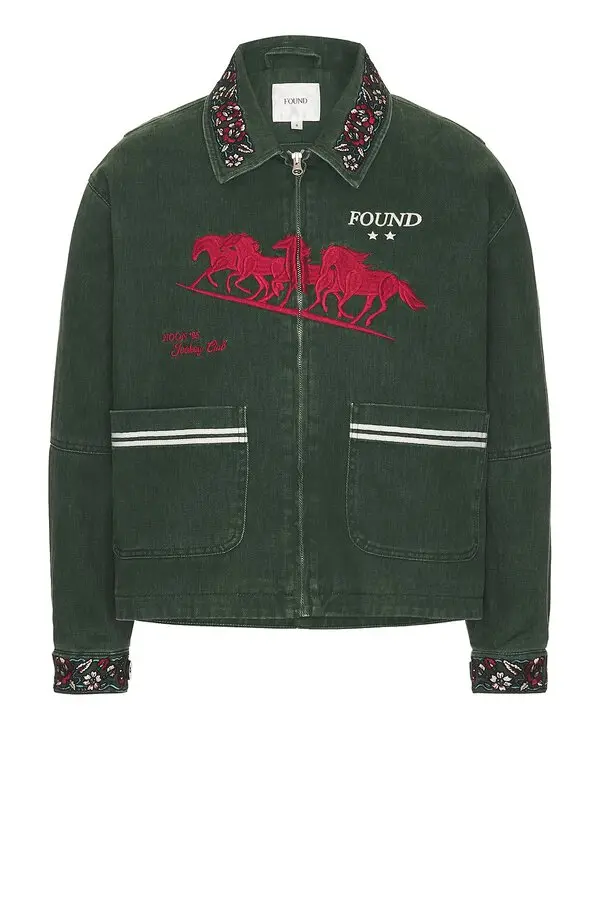 FOUND Jockey Club Embroidered Work Jacket