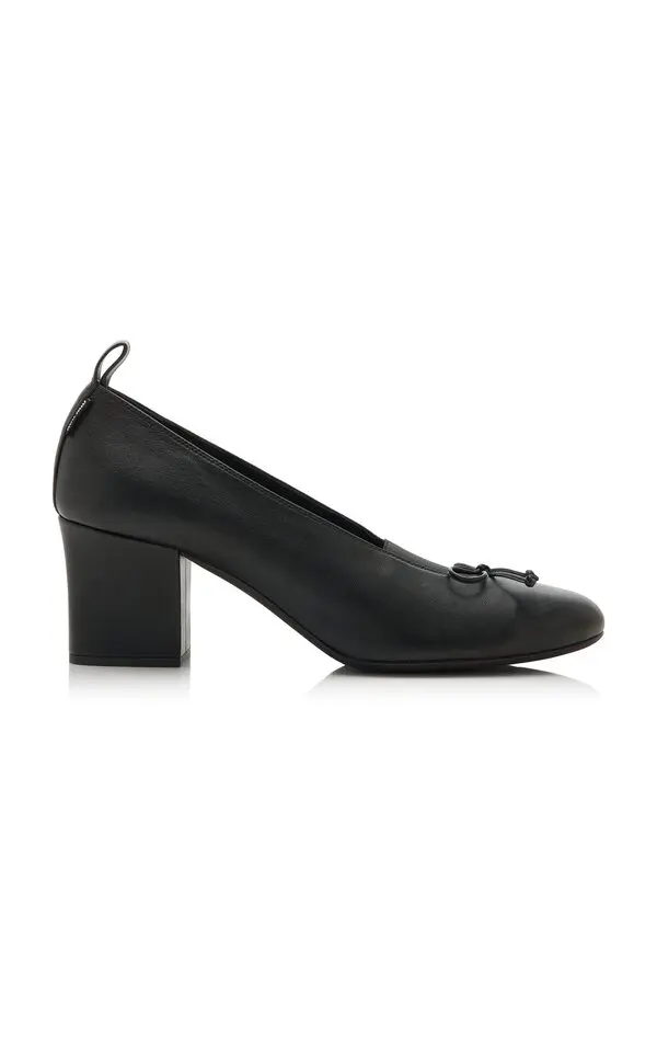 Miu Miu Lan Leather Pumps - Black