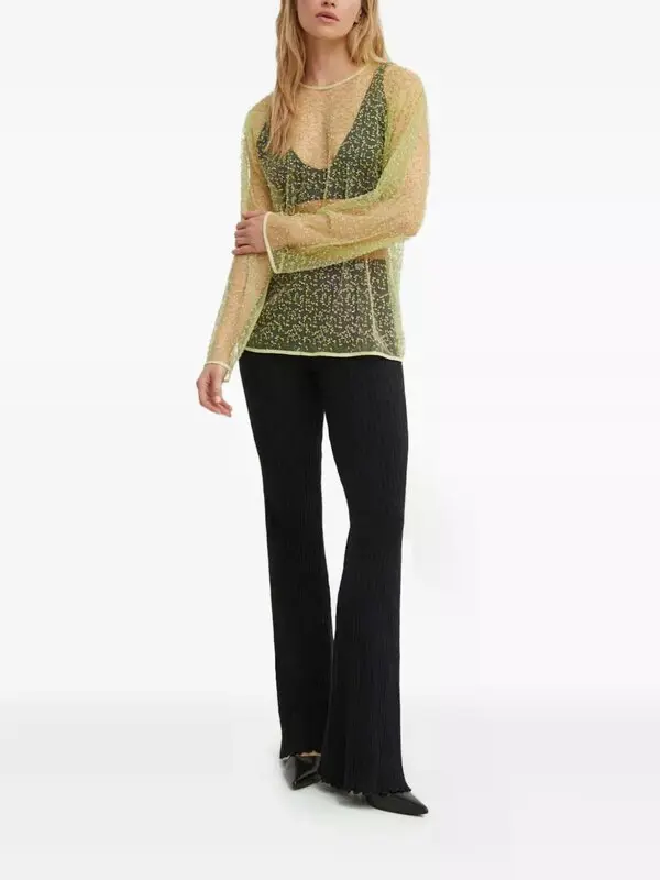 SAMSOE SAMSOE Beaded Long-sleeve Blouse