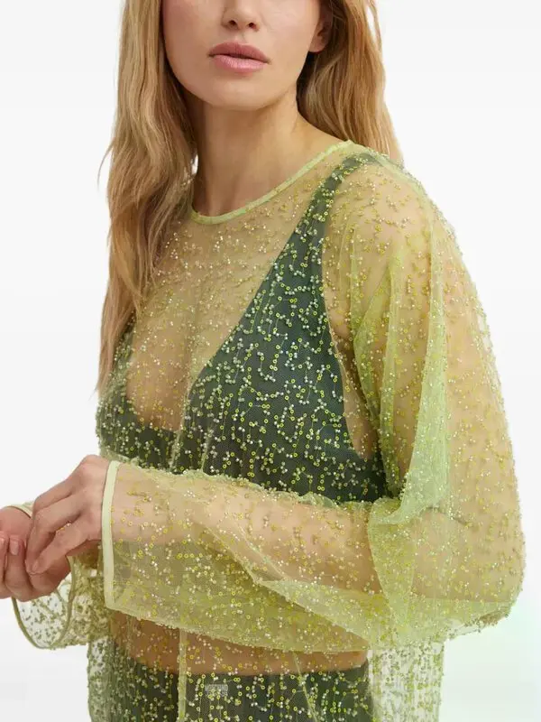 SAMSOE SAMSOE Beaded Long-sleeve Blouse