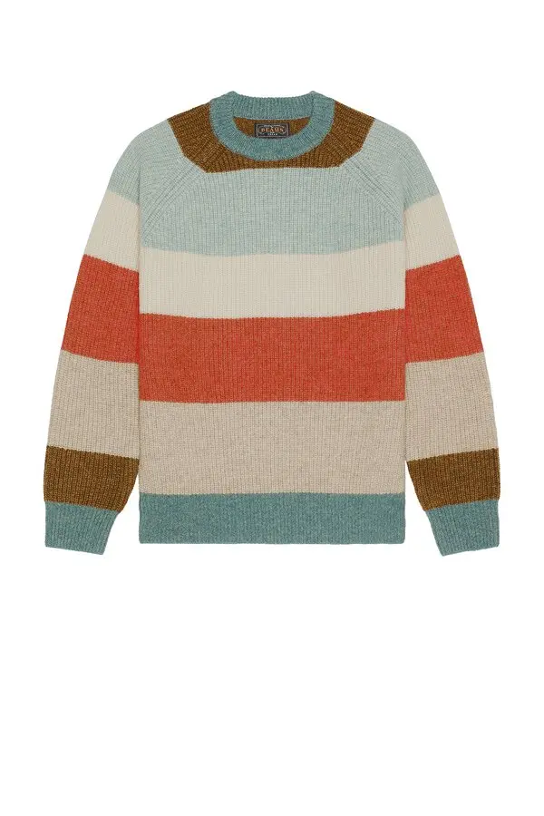 BEAMS Crew Stripe 5g Sweater