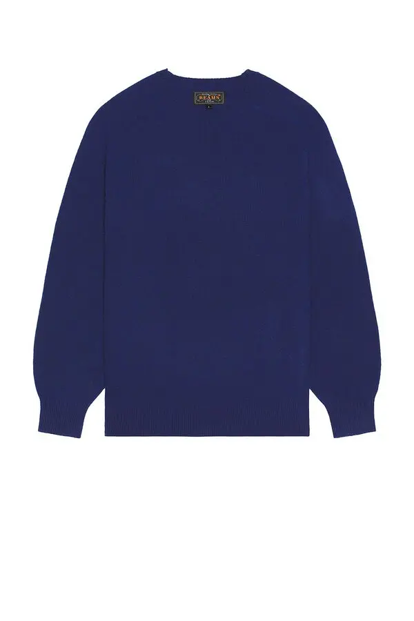 BEAMS Crew 9g Sweater - Blue