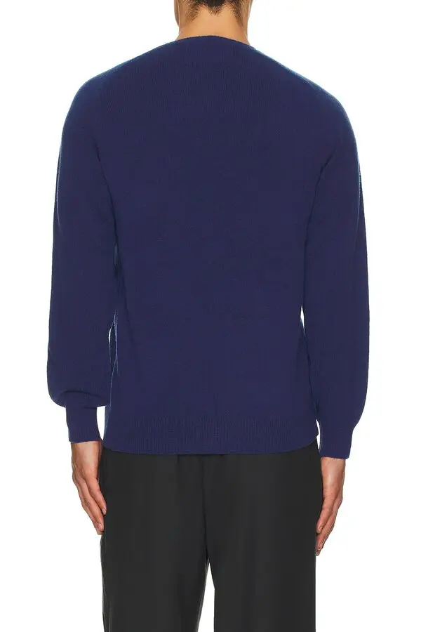 BEAMS Crew 9g Sweater - Blue