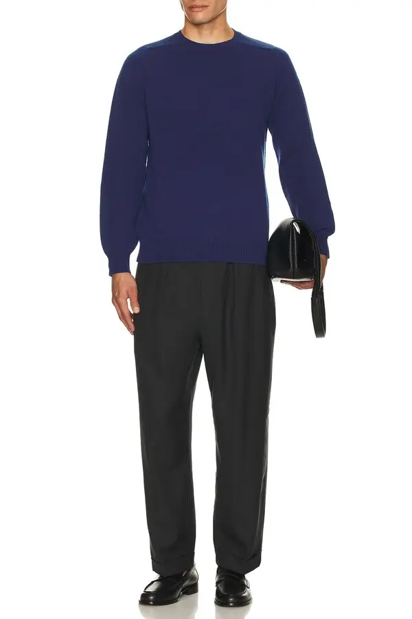 BEAMS Crew 9g Sweater - Blue
