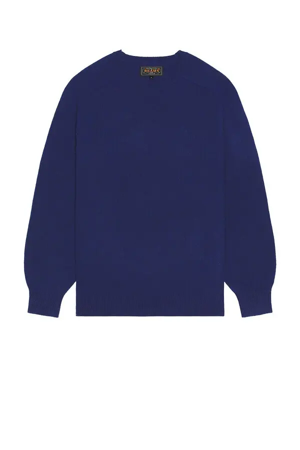 BEAMS Crew 9g Sweater - Blue