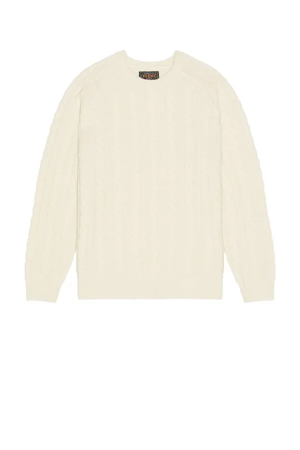 BEAMS Crew Cable 5g - Off White
