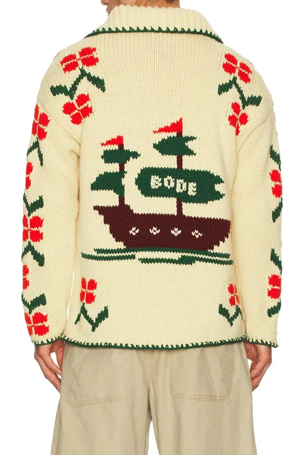 BODE Pirate Ship Cardigan - Ivory