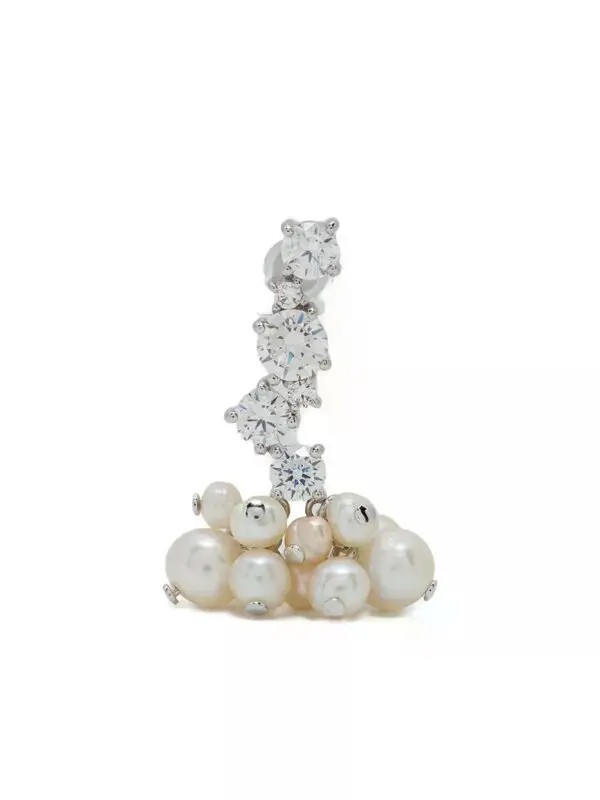 Completedworks Zirconia And Pearl Earrings - White