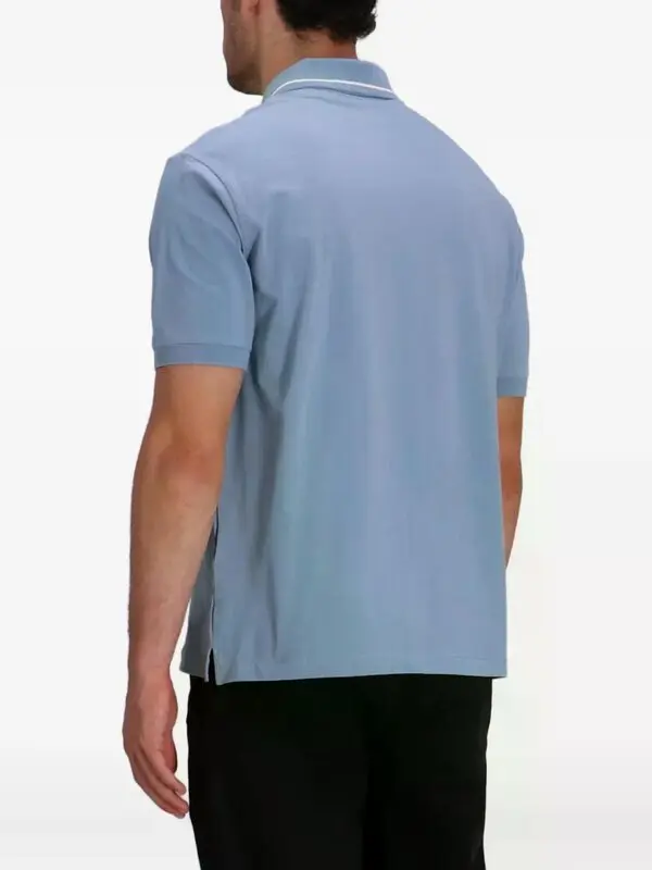 Armani Exchange Contrasting Piping Polo Shirt - Blue