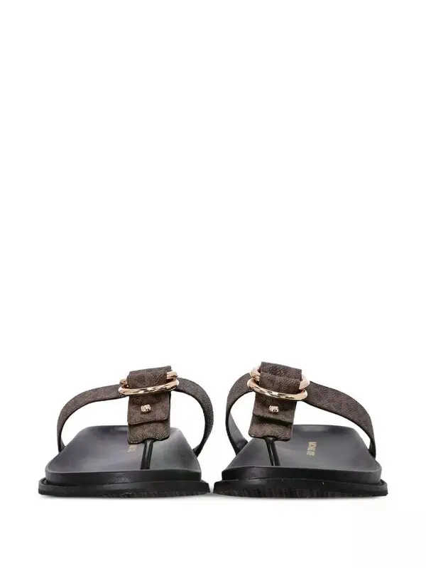 Michael Kors Logo Monogram Ring-detail Flat Sandals