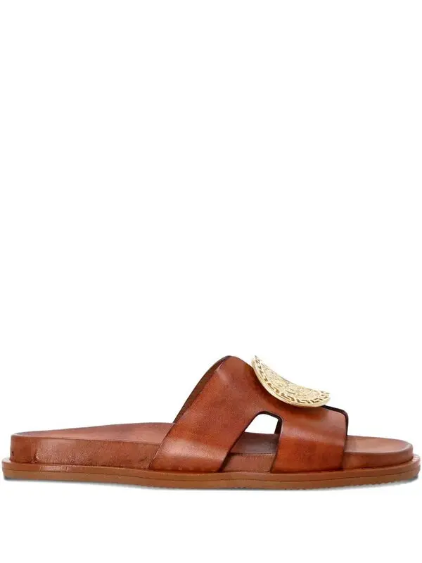 KOTRIS SANDALS Medal-embellished Leather Sandals