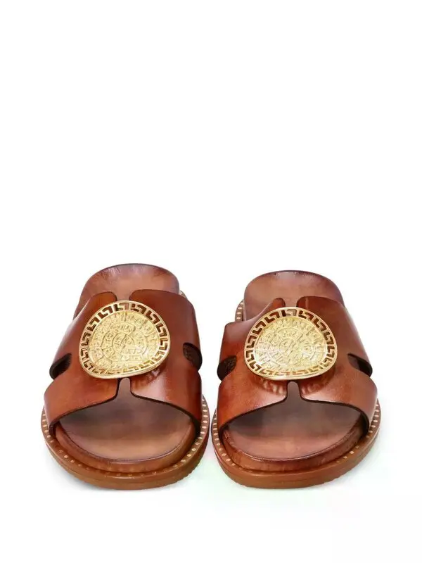 KOTRIS SANDALS Medal-embellished Leather Sandals