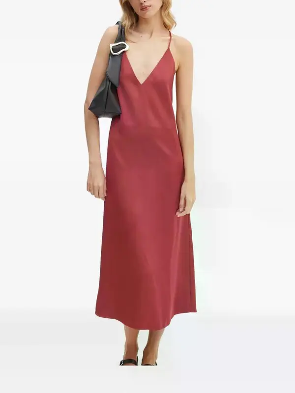Stine Goya V-neck Ruffled Dress - Red