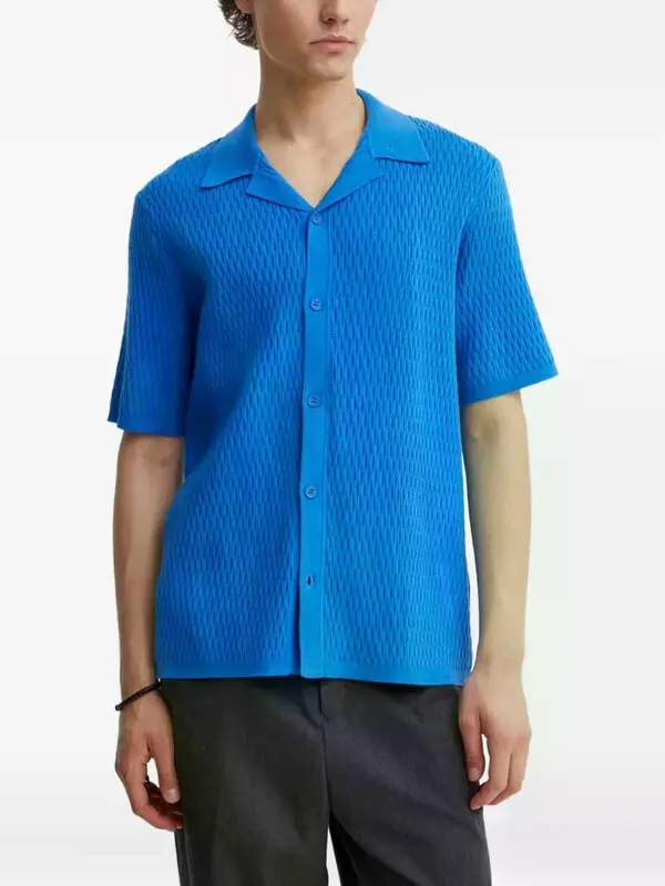 SAMSOE SAMSOE Textured-effect Short-sleeve Shirt