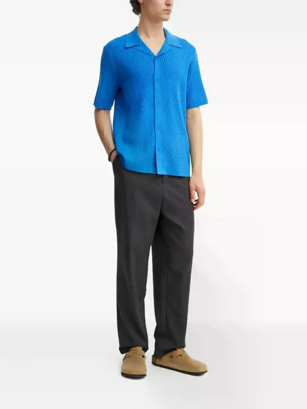 SAMSOE SAMSOE Textured-effect Short-sleeve Shirt