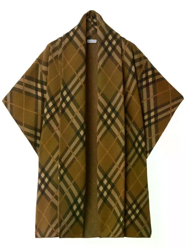 Burberry Checked Cape - Brown