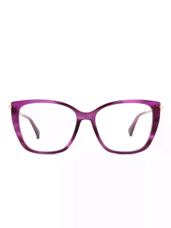 Max Mara Striped Cat-eye Glasses - Gold