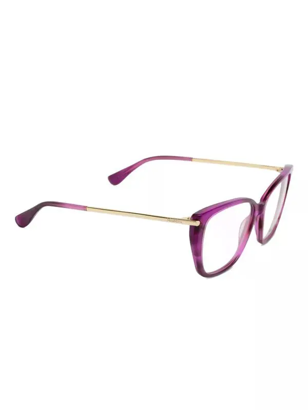 Max Mara Striped Cat-eye Glasses - Gold