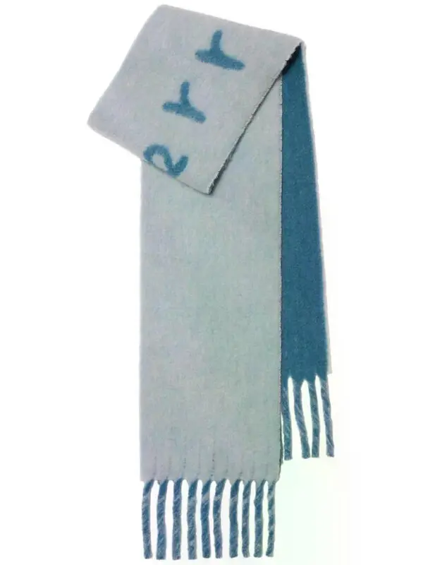 Burberry Logo-intarsia Reversible Scarf - Blue
