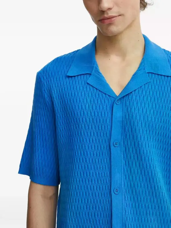 SAMSOE SAMSOE Textured-effect Short-sleeve Shirt