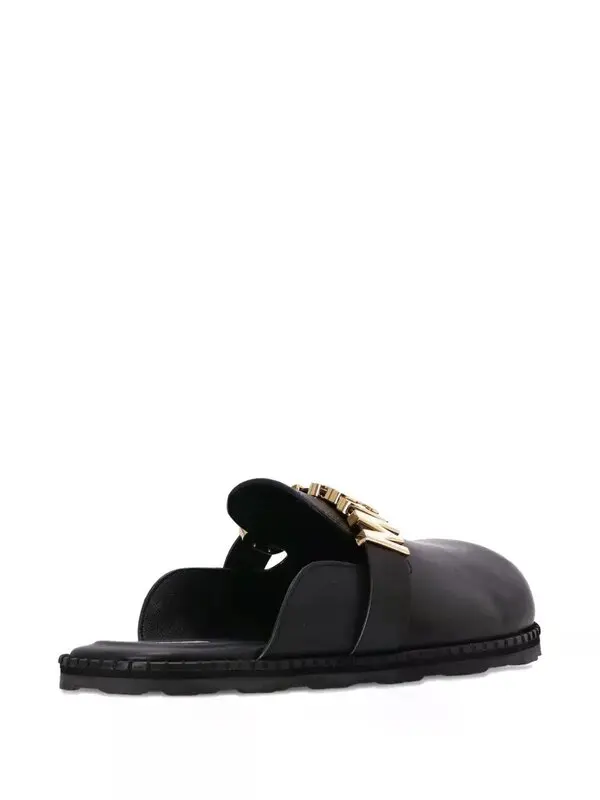 Moschino Logo-plaque Leather Mules