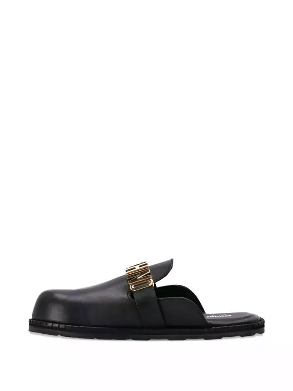 Moschino Logo-plaque Leather Mules