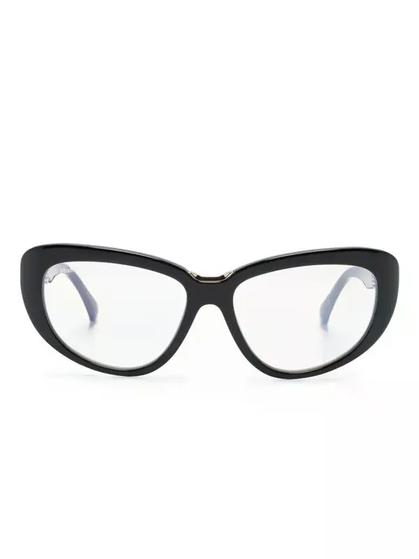 Max Mara Logo-print Cat-eye Frame Glasses - Black