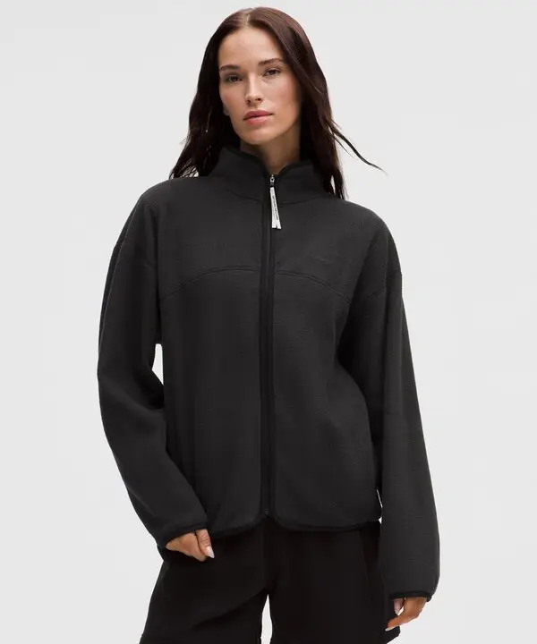 Lululemon Fleece Full-zip Jacket - Black/black/light Ivory