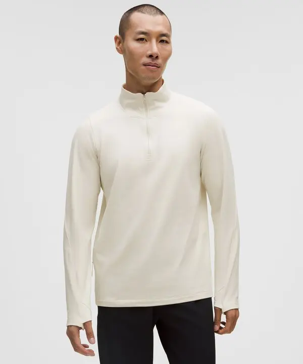 Lululemon Rulu Fleece Half-zip Long-sleeve Shirt - Light Ivory