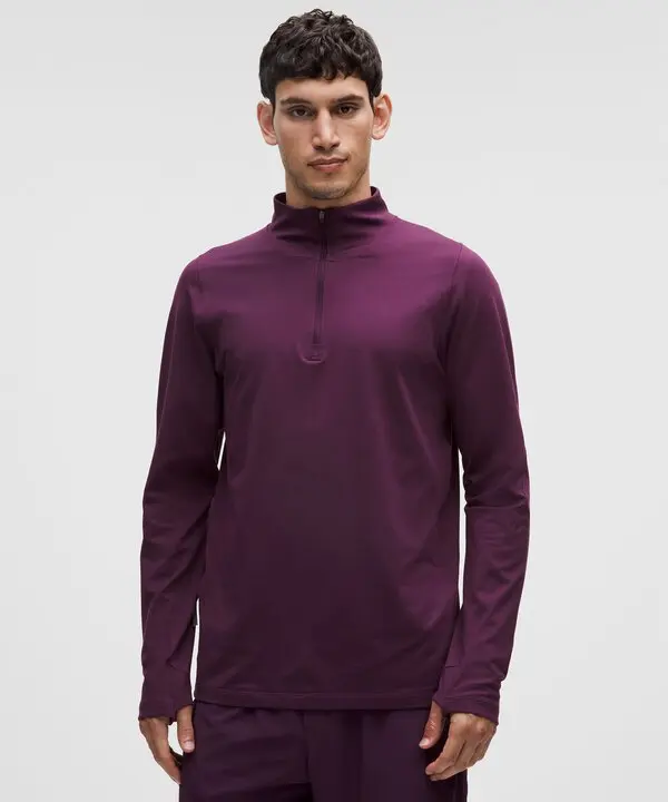 Lululemon Rulu Fleece Half-zip Long-sleeve Shirt - Plum