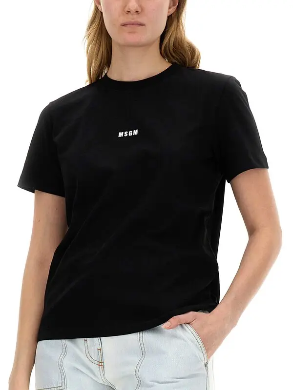 MSGM Micro Logo T-shirt - Black