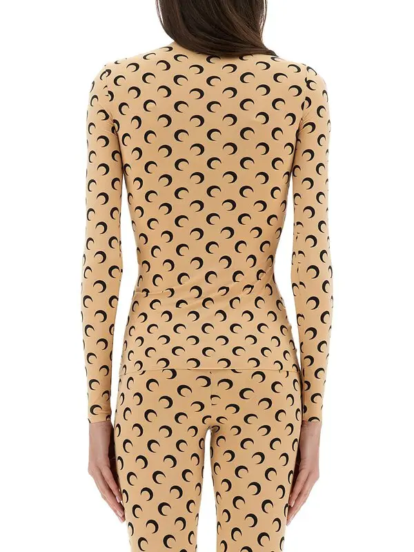 MARINE SERRE Printed T-shirt - Beige