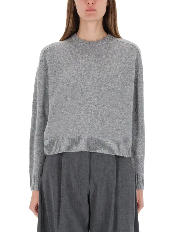 Theory Cashmere Cropped Sweater - Grey