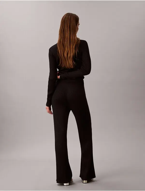 Calvin Klein Lurex Merino Wool Blend Flared Pants