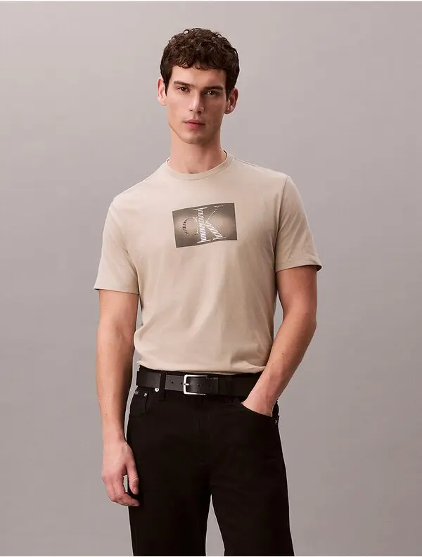 Calvin Klein Distressed Monogram Classic T-shirt - Ancient Marble
