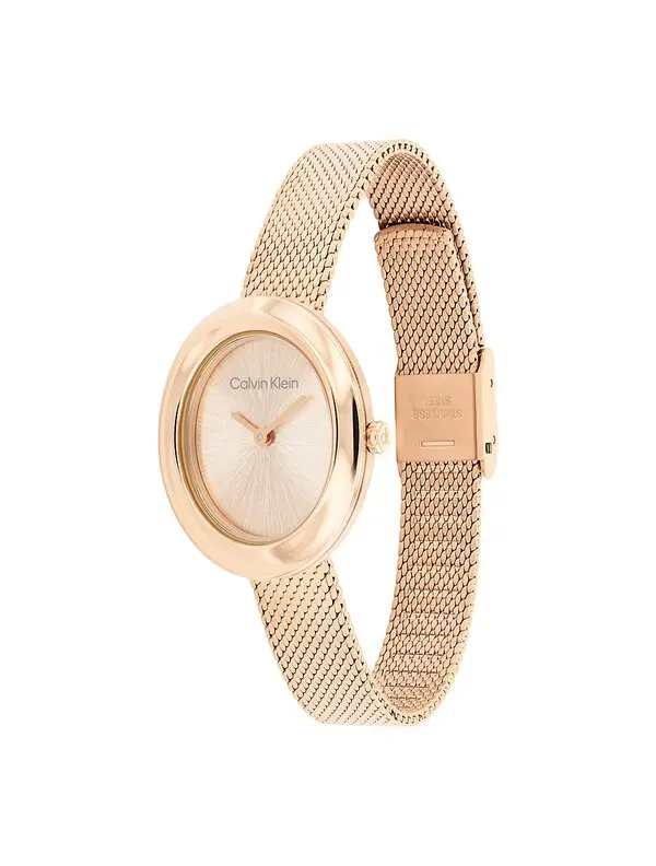 Calvin Klein Contoured Bezel Oval Dial Watch - Gold