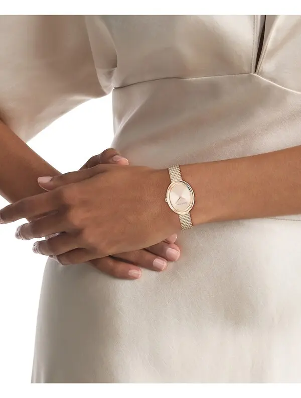 Calvin Klein Contoured Bezel Oval Dial Watch - Gold