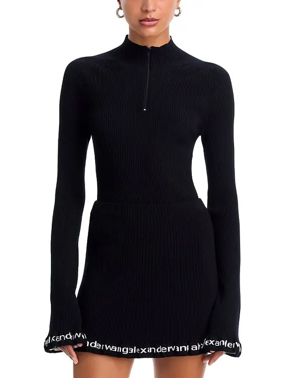 Alexander Wang Ribbed Logo Turtleneck
