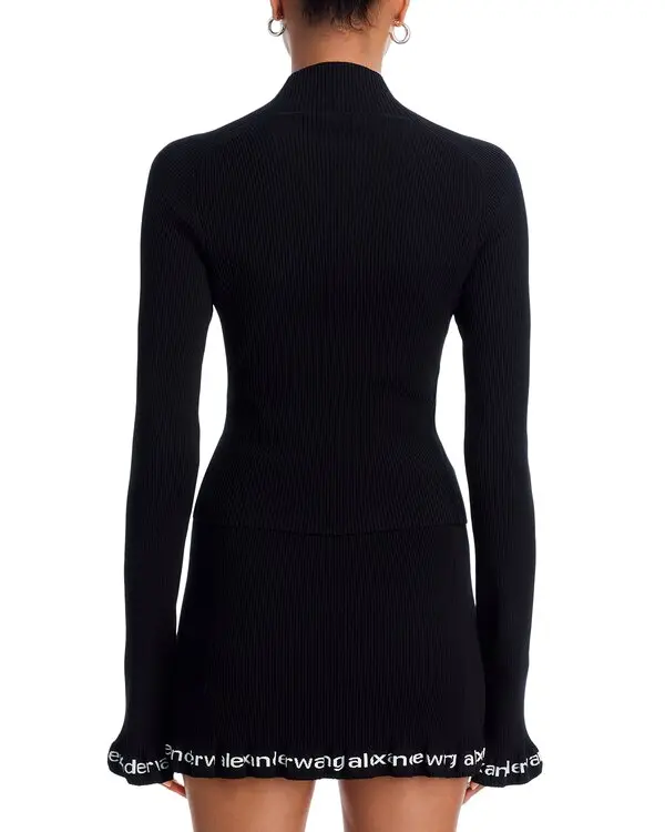 Alexander Wang Ribbed Logo Turtleneck