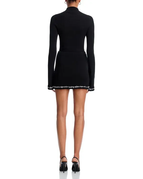 Alexander Wang T Ribbed Logo Mini Skirt