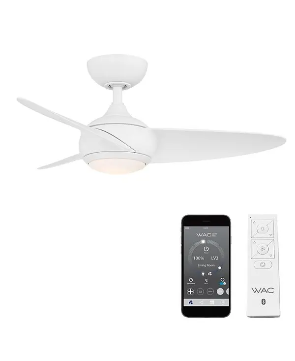 LUXADORA Wac Lighting Smart Fans Loft 38in 3000k Led Indoor Or Outdoor Smart Home Ceiling Fan - Matte White
