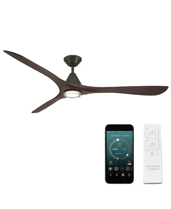 MODERN FORMS Fans Carve 72 In Selectable 2700-3000-4000-5000k Led Indoor Or Outdoor Smart Home Ceiling Fan - Bronze/dark Walnut
