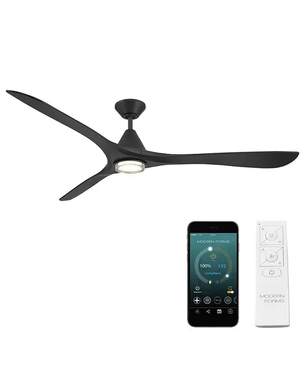 MODERN FORMS Fans Carve 72 In Selectable 2700-3000-4000-5000k Led Indoor Or Outdoor Smart Home Ceiling Fan - Matte Black