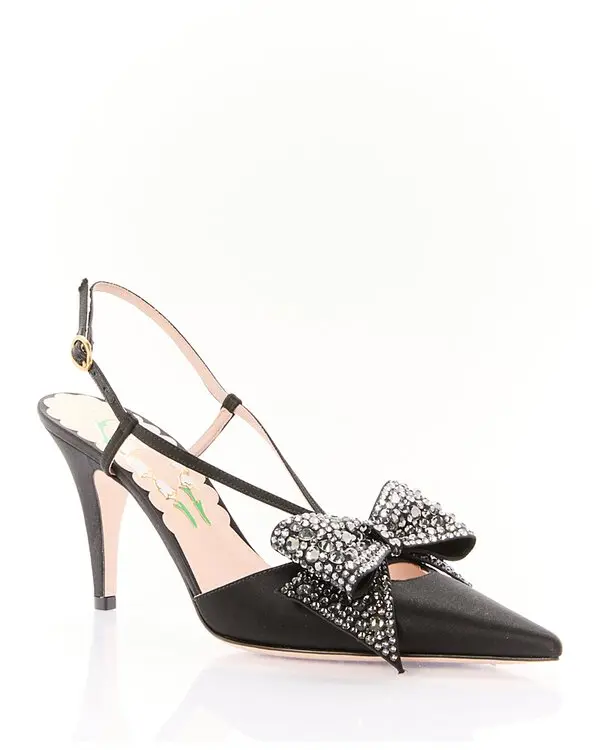 Valentino Garavani Bow Slingback Pumps - Black/black