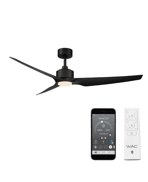 LUXADORA Wac Lighting Smart Fans Stella 60 In 3000k Led Indoor Or Outdoor Smart Home Ceiling Fan - Matte Black