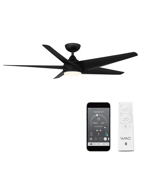 LUXADORA Wac Lighting Smart Fans Viper 60 In 3000k Led Indoor Or Outdoor Smart Home Ceiling Fan - Matte Black