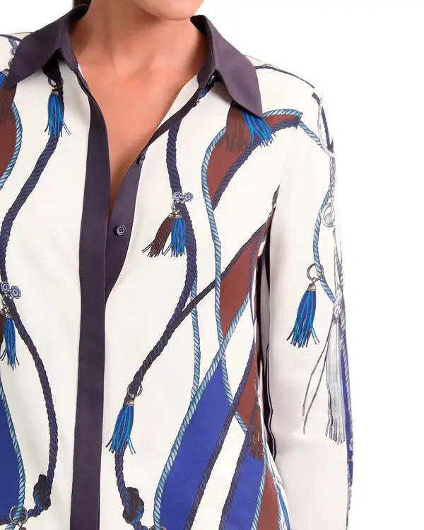 REISS Isla Scarf Print Shirt