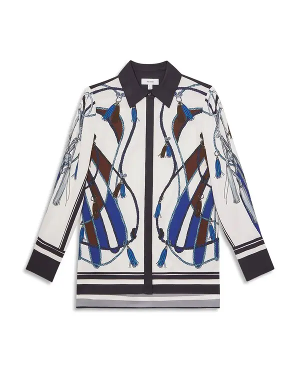 REISS Isla Scarf Print Shirt