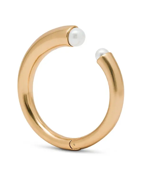 REISS Alana Imitation Pearl Cuff Bracelet - Gold